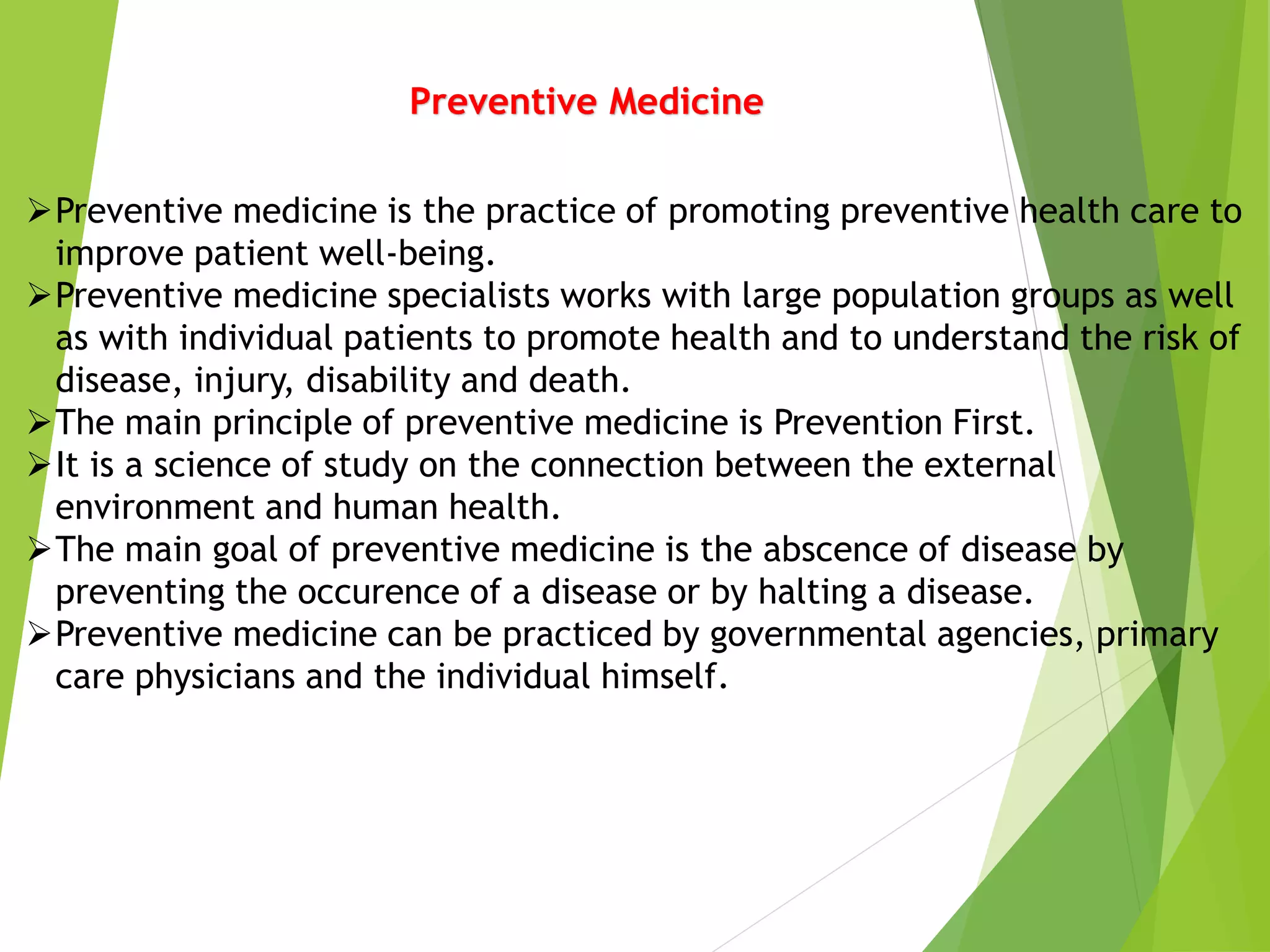 Preventive Medicine Unit 2 Slide share | PPTX