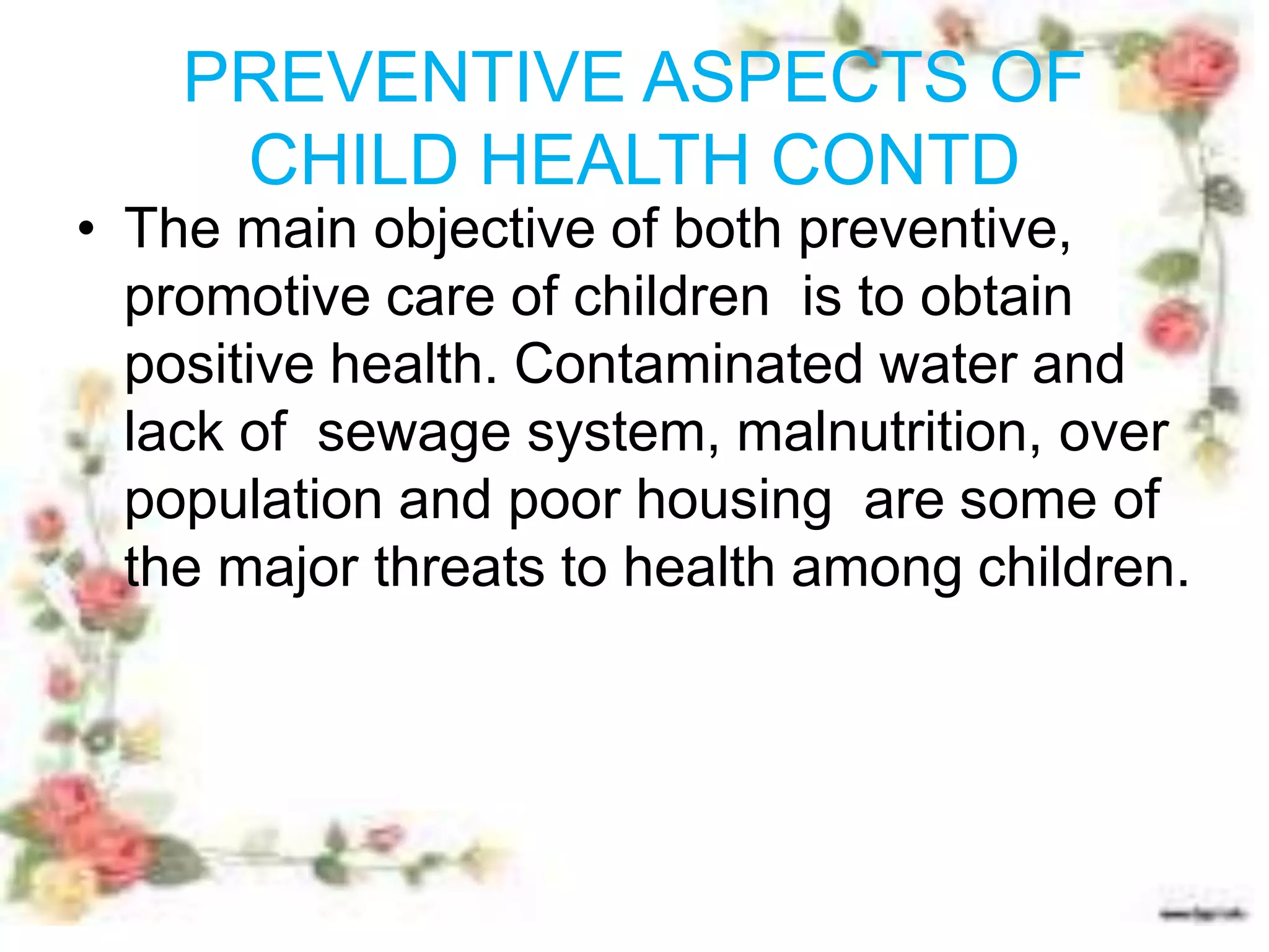 Preventive promotive curative aspects of child health | PPTX