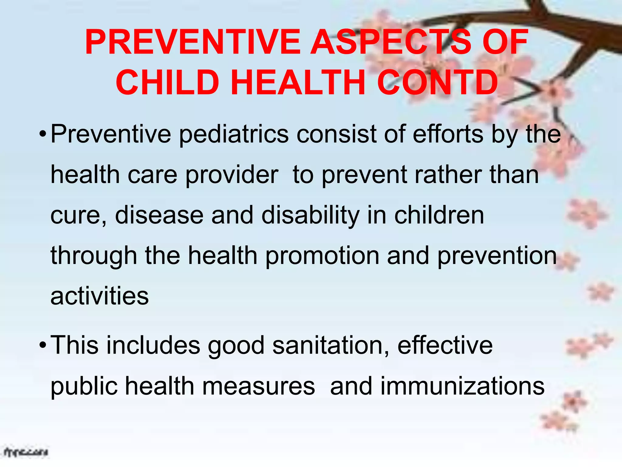 Preventive promotive curative aspects of child health | PPTX