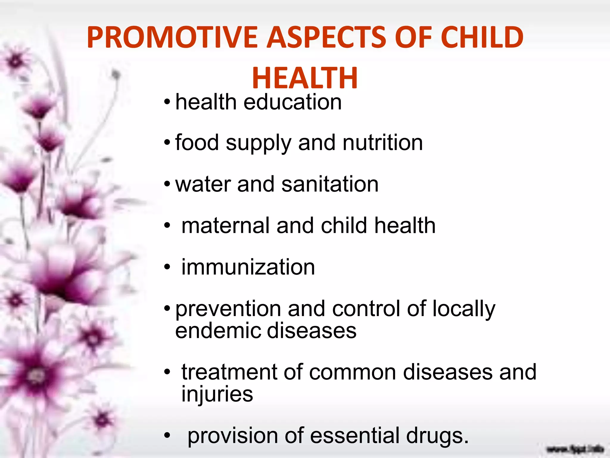 Preventive promotive curative aspects of child health | PPTX