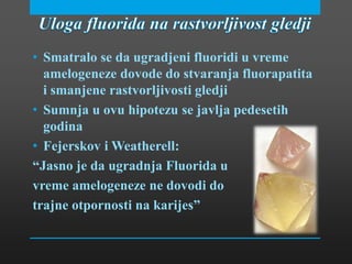 Mehanizam dejstva fluorida u prevenciji karijesa | PPTX