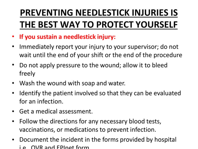 Prevent needle stick injuries (Mr.Ram.S) | PPTX