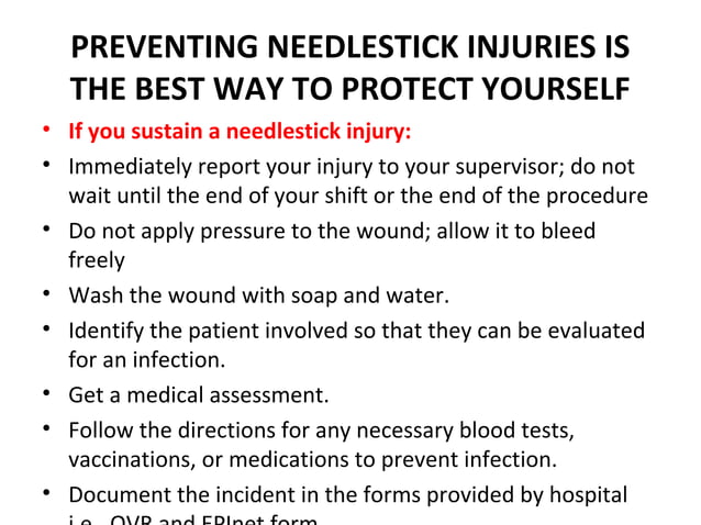 Prevent Needlestick Injuries | PPT