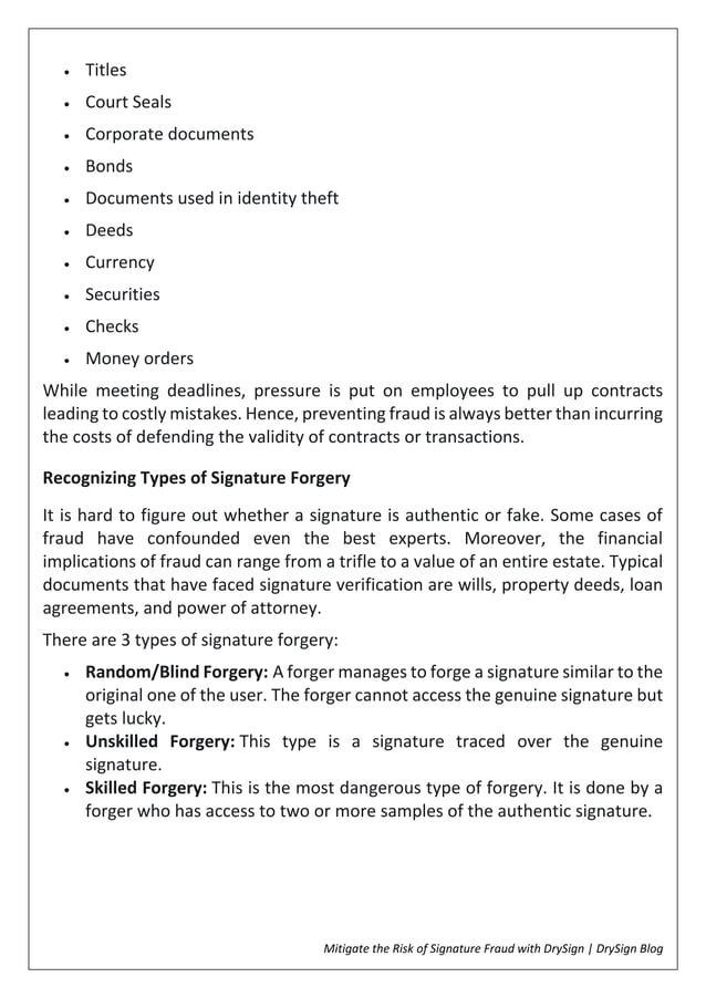 Prevent Signature Forgery With Drysign Digital Signatures Pdf