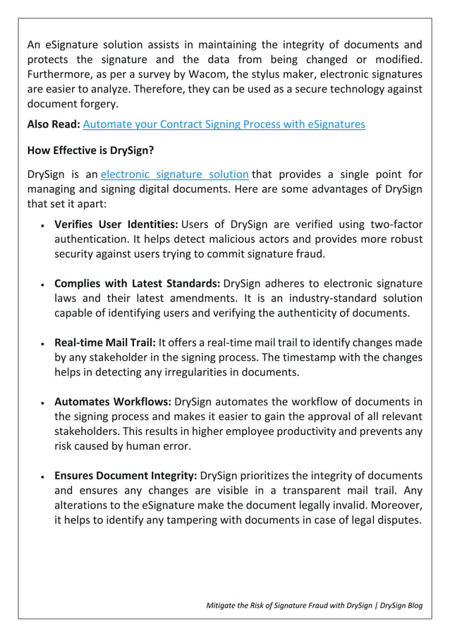Prevent Signature Forgery With Drysign Digital Signatures Pdf