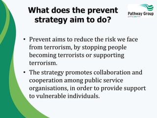 Prevent strategy resources for staff working in WorkPlace Learning | PPTX