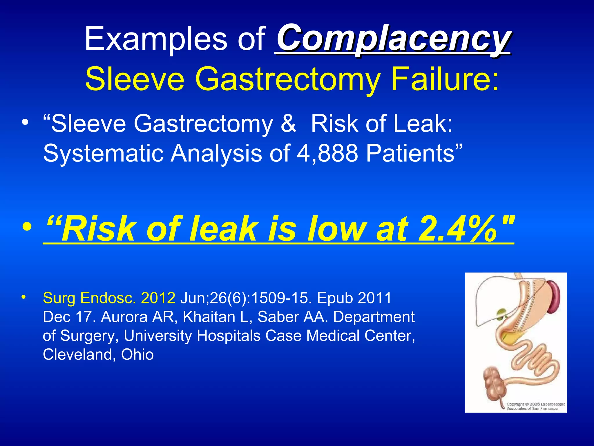 Complication Management; Better to Prevent a Leak than to be Expert in ...