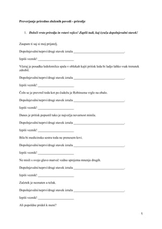 Preverjanje priredno zloženih povedi | PDF