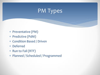 Preventative Maintenance Facilities Managers | PPTX