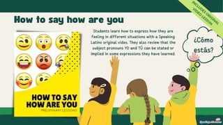 Spanish 1 Preliminary Lesson Plans for High School | PDF