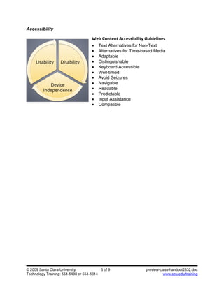 Preview Class Handout " | DOC