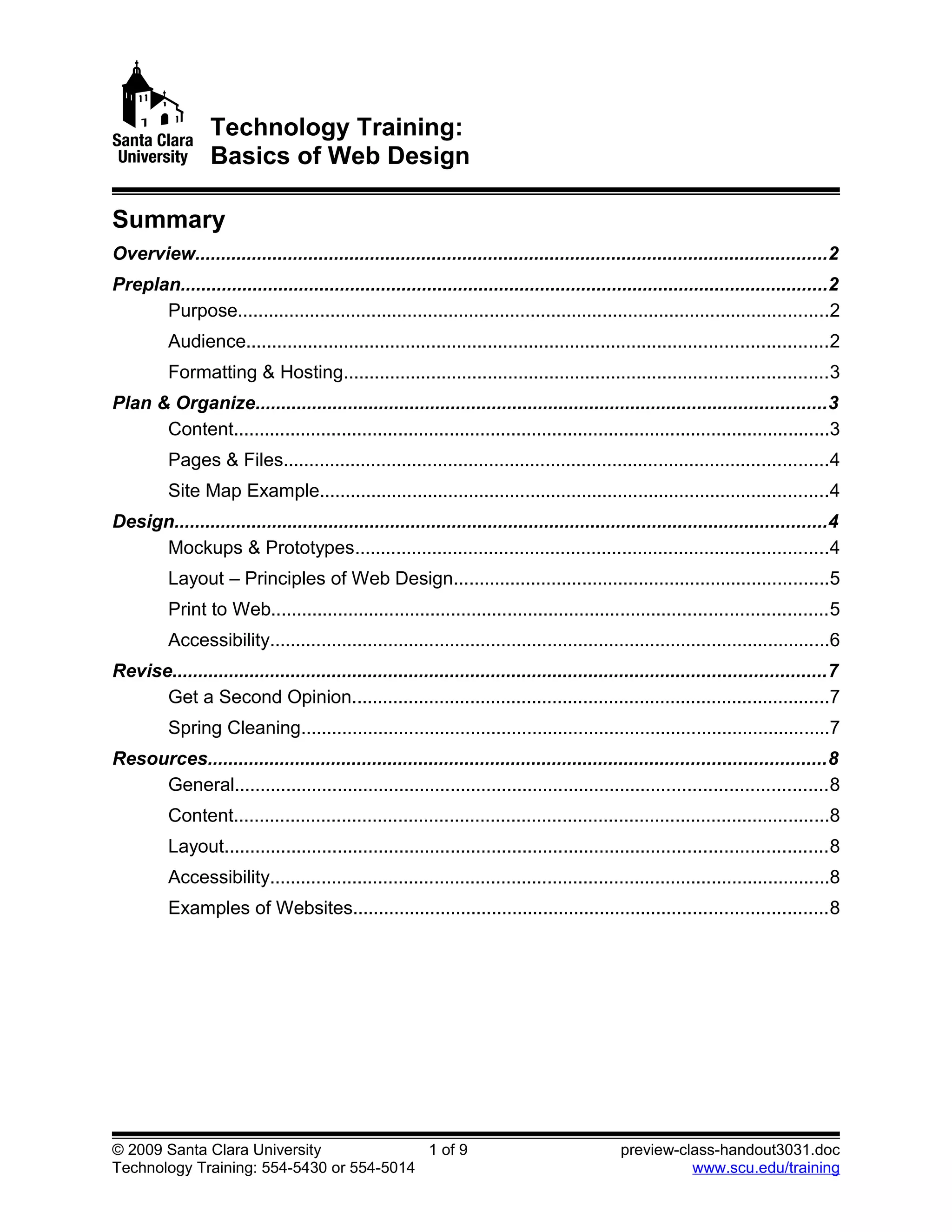 Preview Class Handout " | DOC