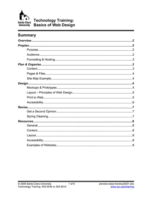 Preview Class Handout " | PDF