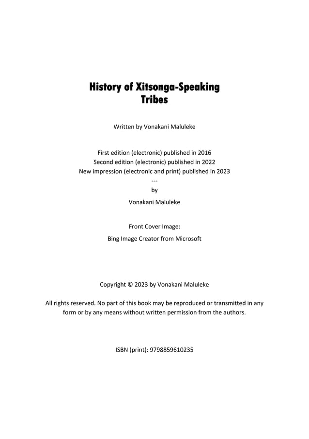 History of Xitsonga Speaking Tribes | PDF | Genealogy and Ancestry ...
