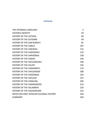 History of Xitsonga Speaking Tribes | PDF