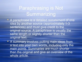 Previewing and paraphrasing | PPT