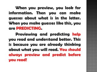 Bahasa Inggris - Previewing and Predicting | PPTX