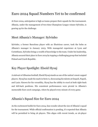 Previewing Euro 2024 Squads A Comprehensive Look at Each National Team.docx