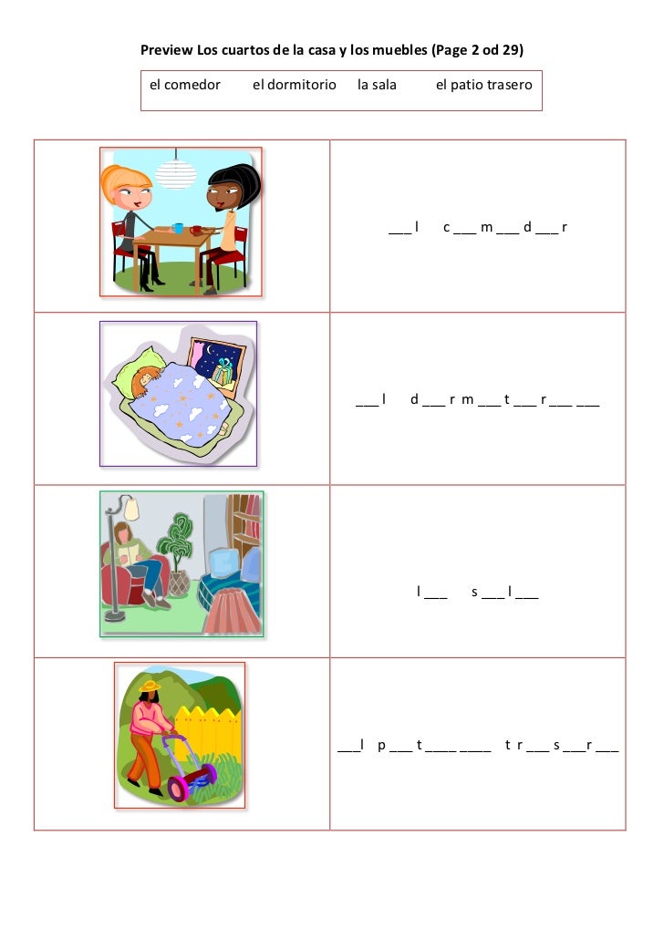 Preview los cuartos de la casa y los muebles