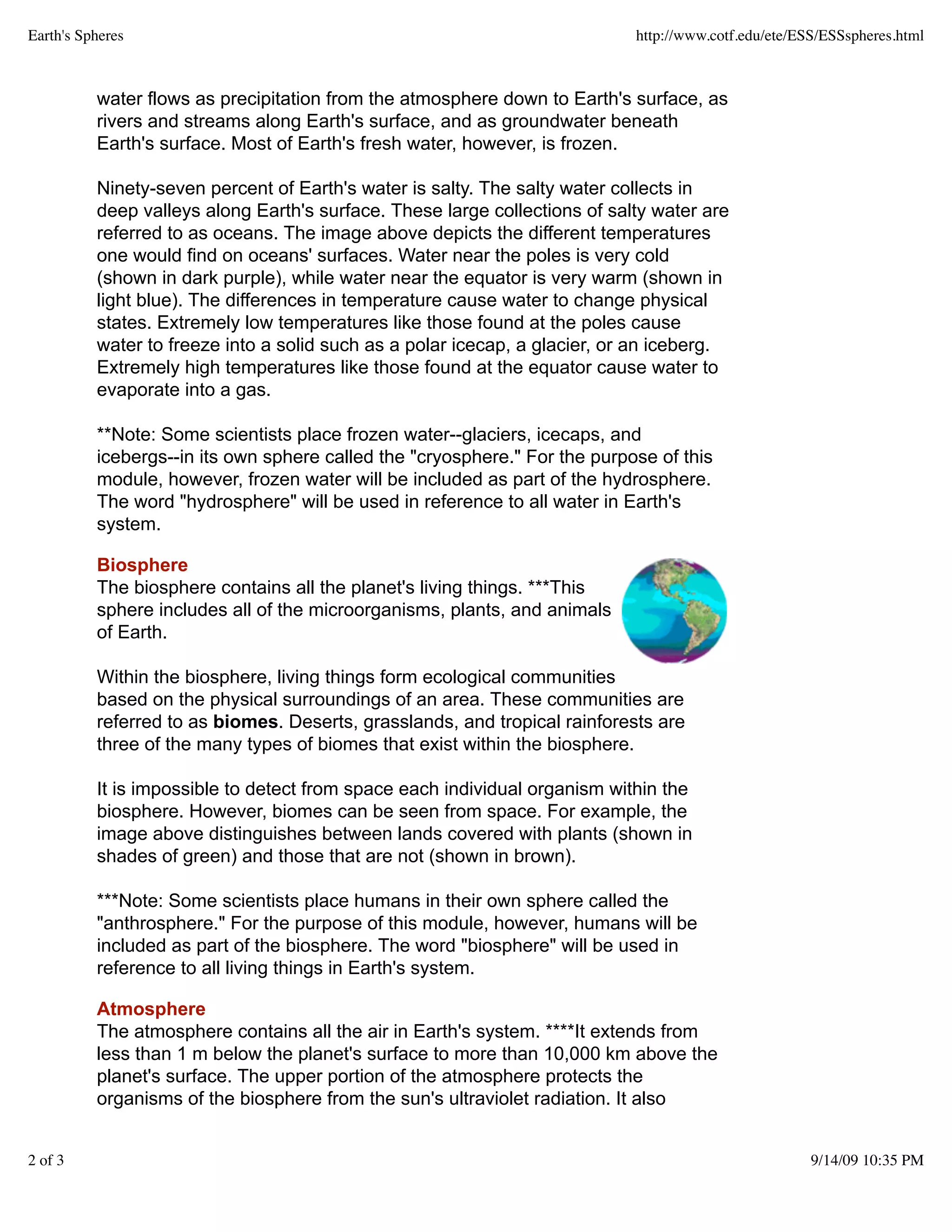 Preview Of “Earths Spheres” | PDF | Geography | Science