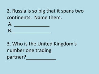 Preview of uk, russia, germany, and italy quiz | PPTX