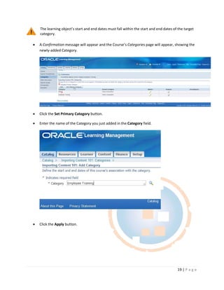 Preview of unoffical oracle learning management administrator guide | PDF