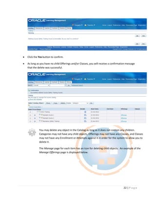 Preview of unoffical oracle learning management administrator guide | PDF