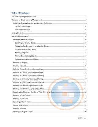 Preview of unoffical oracle learning management administrator guide | PDF