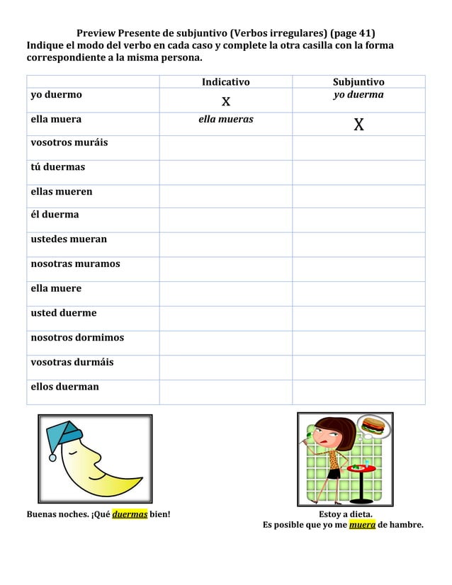 Preview Spanish Present Subjunctive Conjugation Practice Booklet | PDF