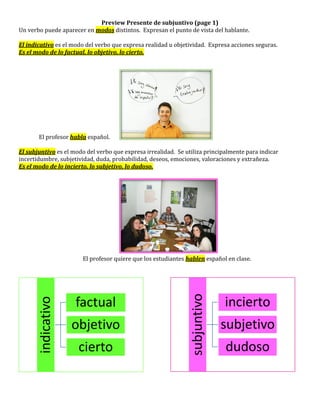 Preview Spanish Present Subjunctive Conjugation Practice Booklet | PDF