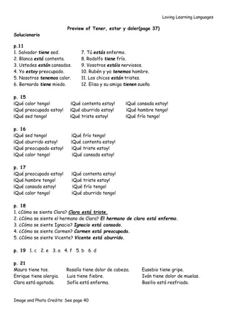 Preview tener, estar y doler | PDF