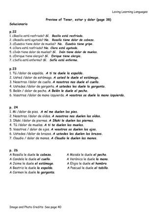 Preview tener, estar y doler | PDF