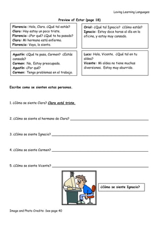 Preview tener, estar y doler | PDF