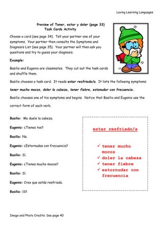 Preview tener, estar y doler | PDF