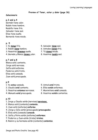 Preview tener, estar y doler | PDF