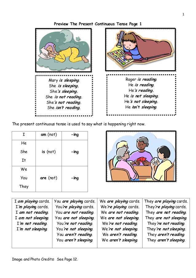 Present Continuous Tense Exercises Present Continuous