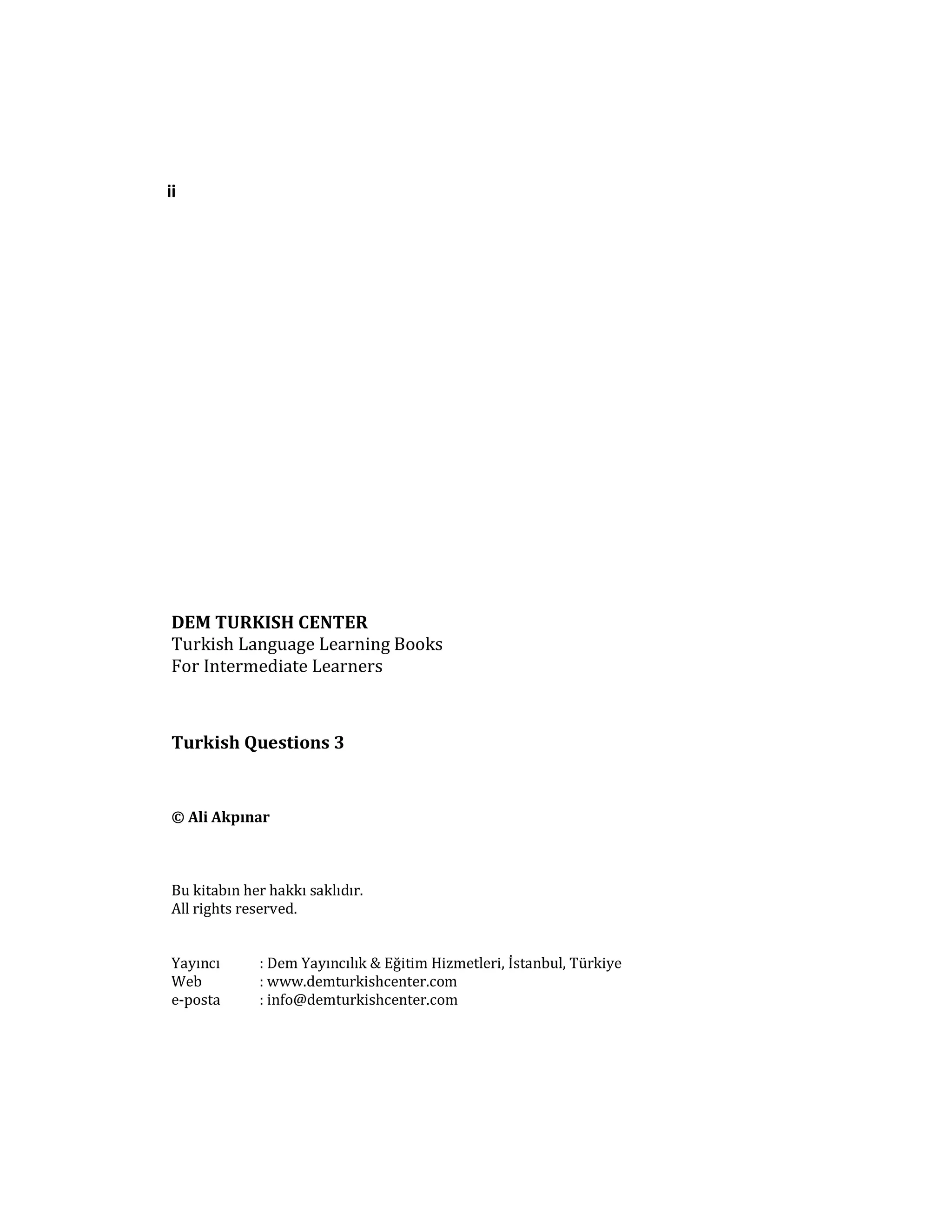 Turkish Language Books - Turkish Questions | PDF