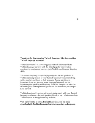 Turkish Language Books - Turkish Questions | PDF