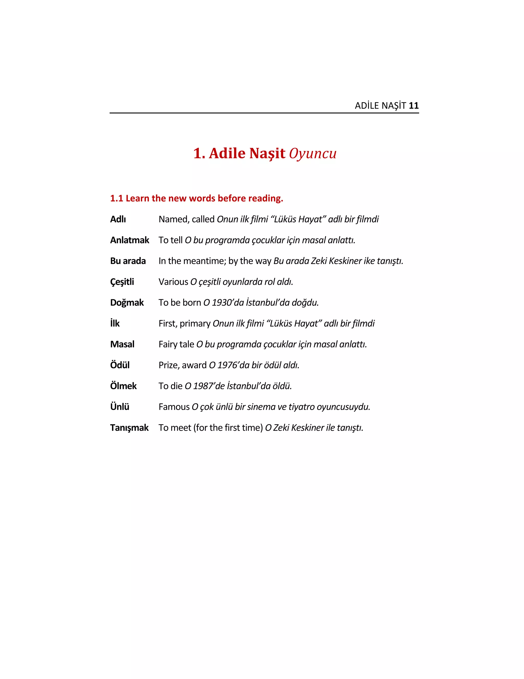 Turkish Reading Books - Turkish Biographies 1 (Beginner) | PDF