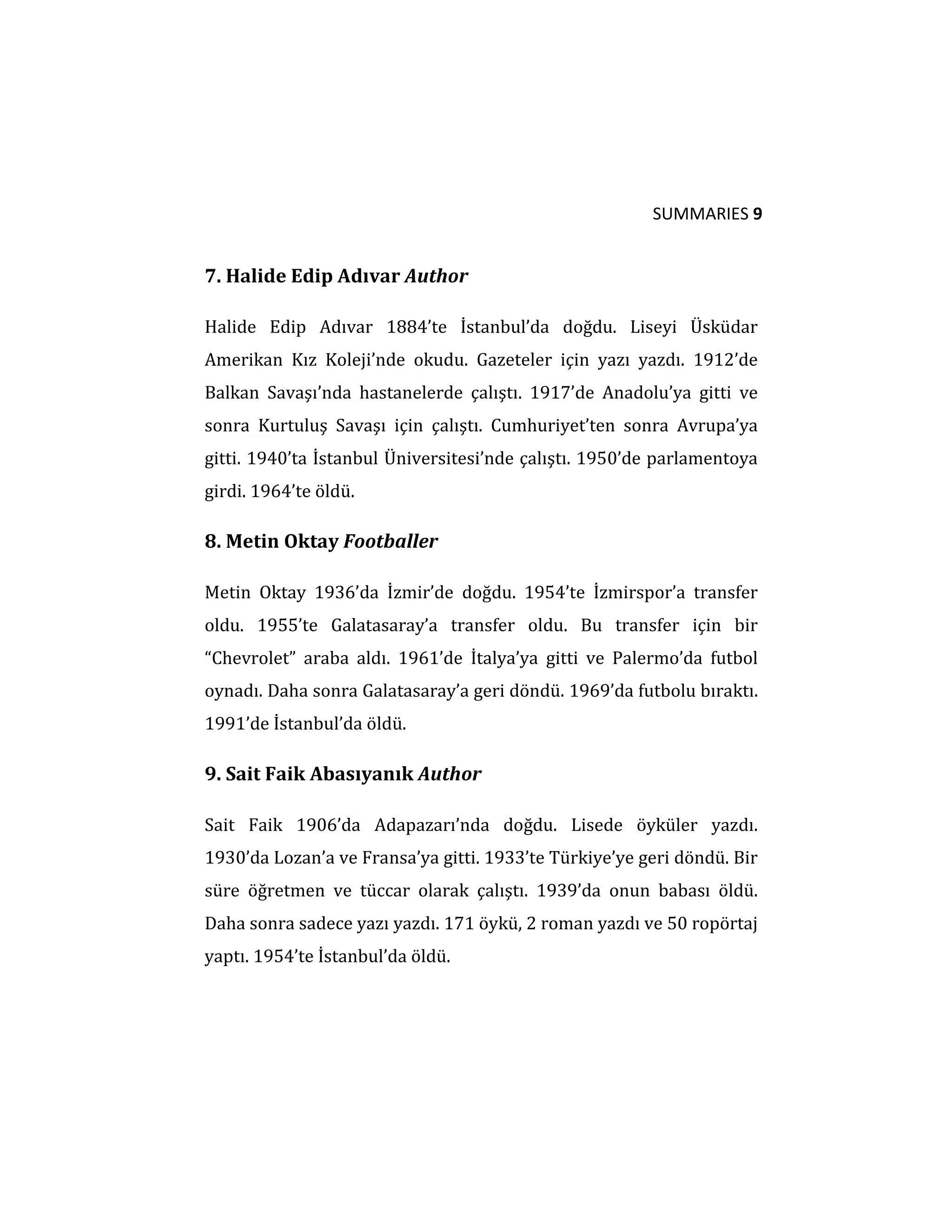 Turkish Reading Books - Turkish Biographies 1 (Beginner) | PDF