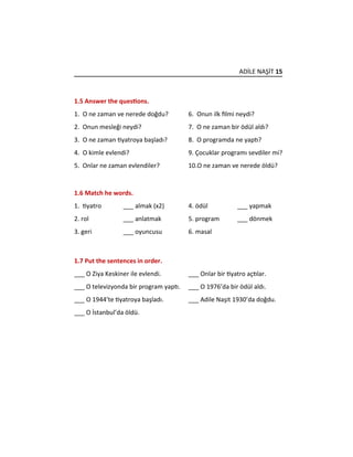 Turkish Reading Books - Turkish Biographies 1 (Beginner) | PDF