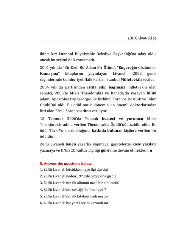 Turkish Language Books - Turkish Biographies 3 | PDF