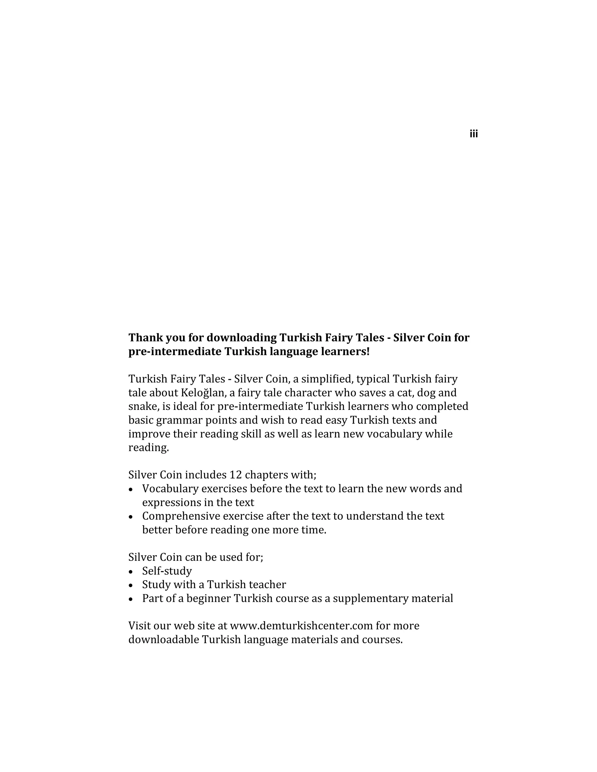 Turkish Language Books - Turkish Fairy Tales 3 | PDF