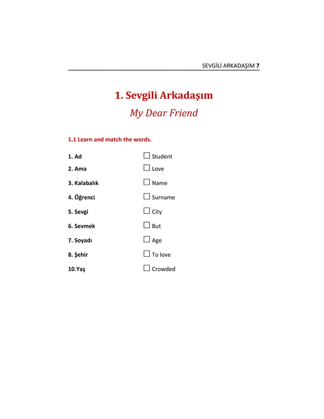 Turkish Reading Books - Turkish Penfriends 1 (Beginner) | PDF