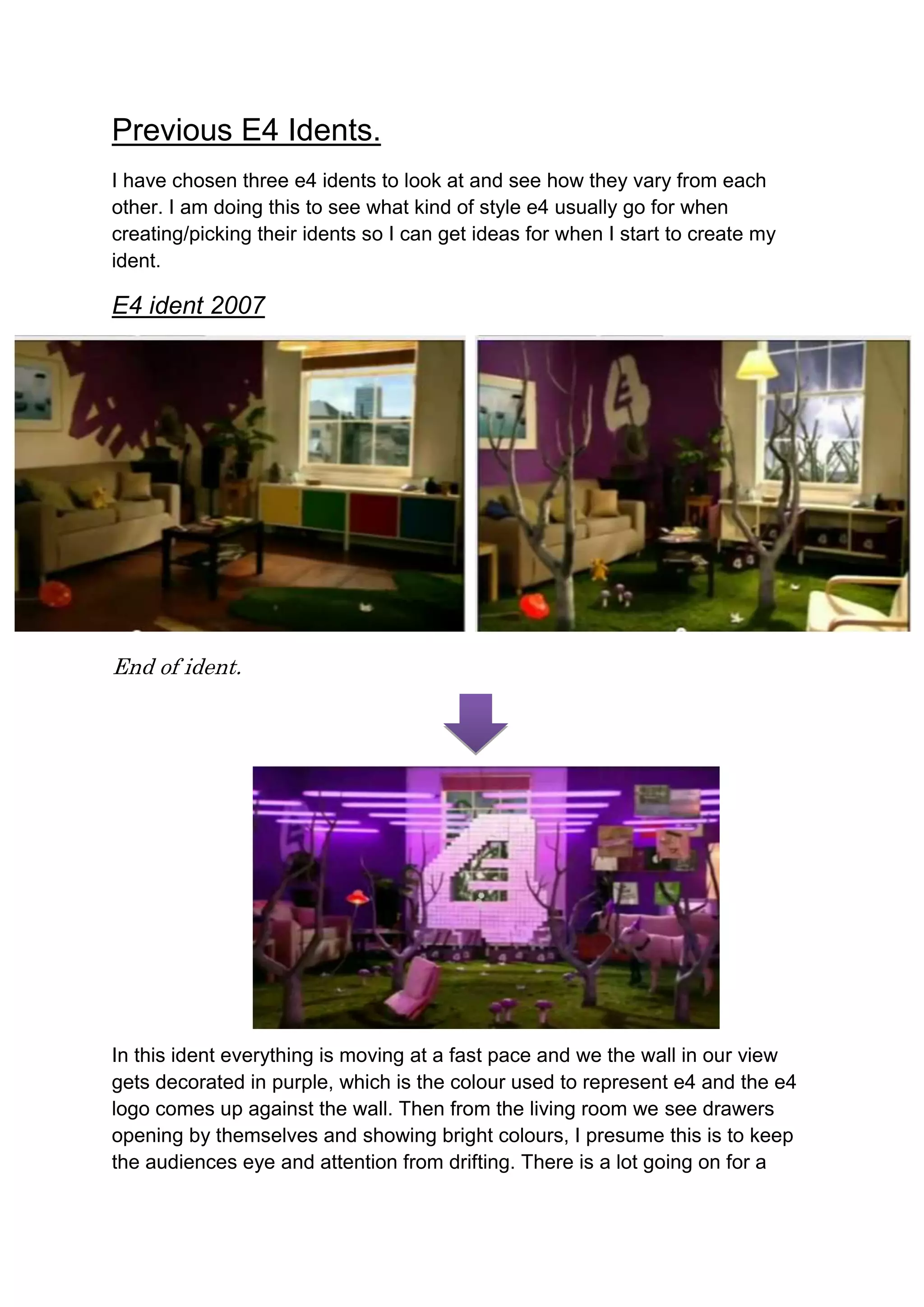 Previous e4 idents. | DOCX | Interior Decorating | Home & Garden