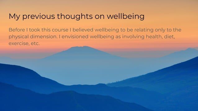 Previous thoughts on wellbeing | PPT
