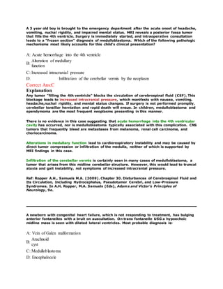 Previous year question on medulloblastoma based on neet pg, usmle, plab ...
