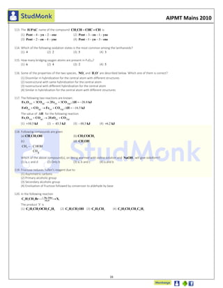 NEET Previous Year Question Paper 2010 | PDF