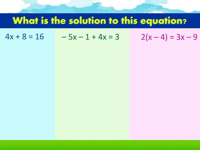 Solving Linear Equations - GRADE 8 MATHEMATICS | PPTX | Physics | Science