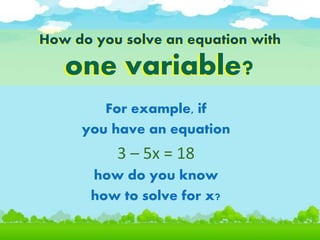 Solving Linear Equations - GRADE 8 MATHEMATICS | PPTX